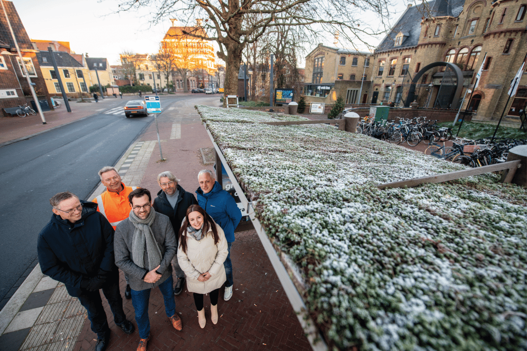 Eerste bushalte met groen dak in Leeuwarden - Global Nederland
